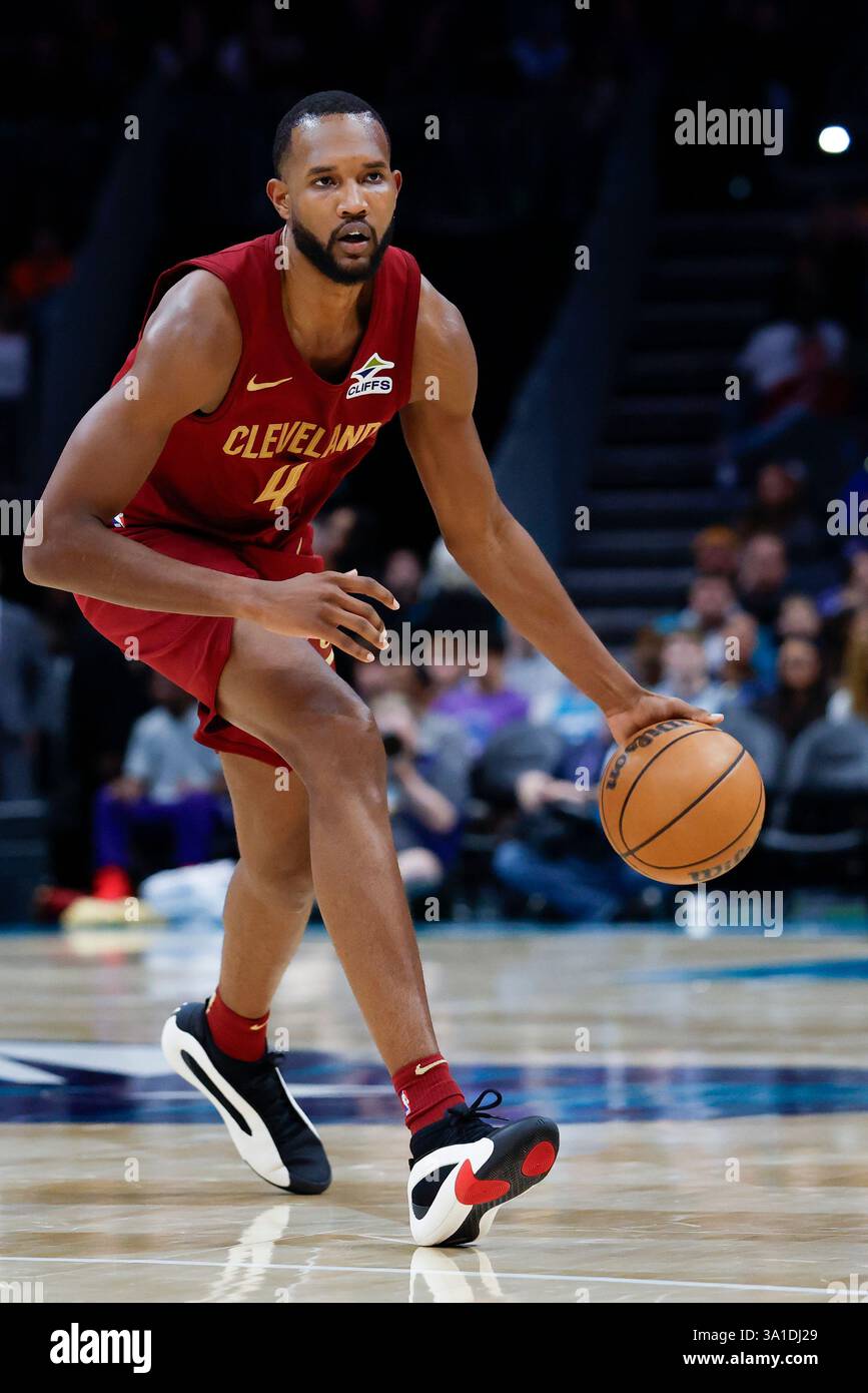 Cleveland Cavaliers forward Evan Mobley moves the ball during the first ...