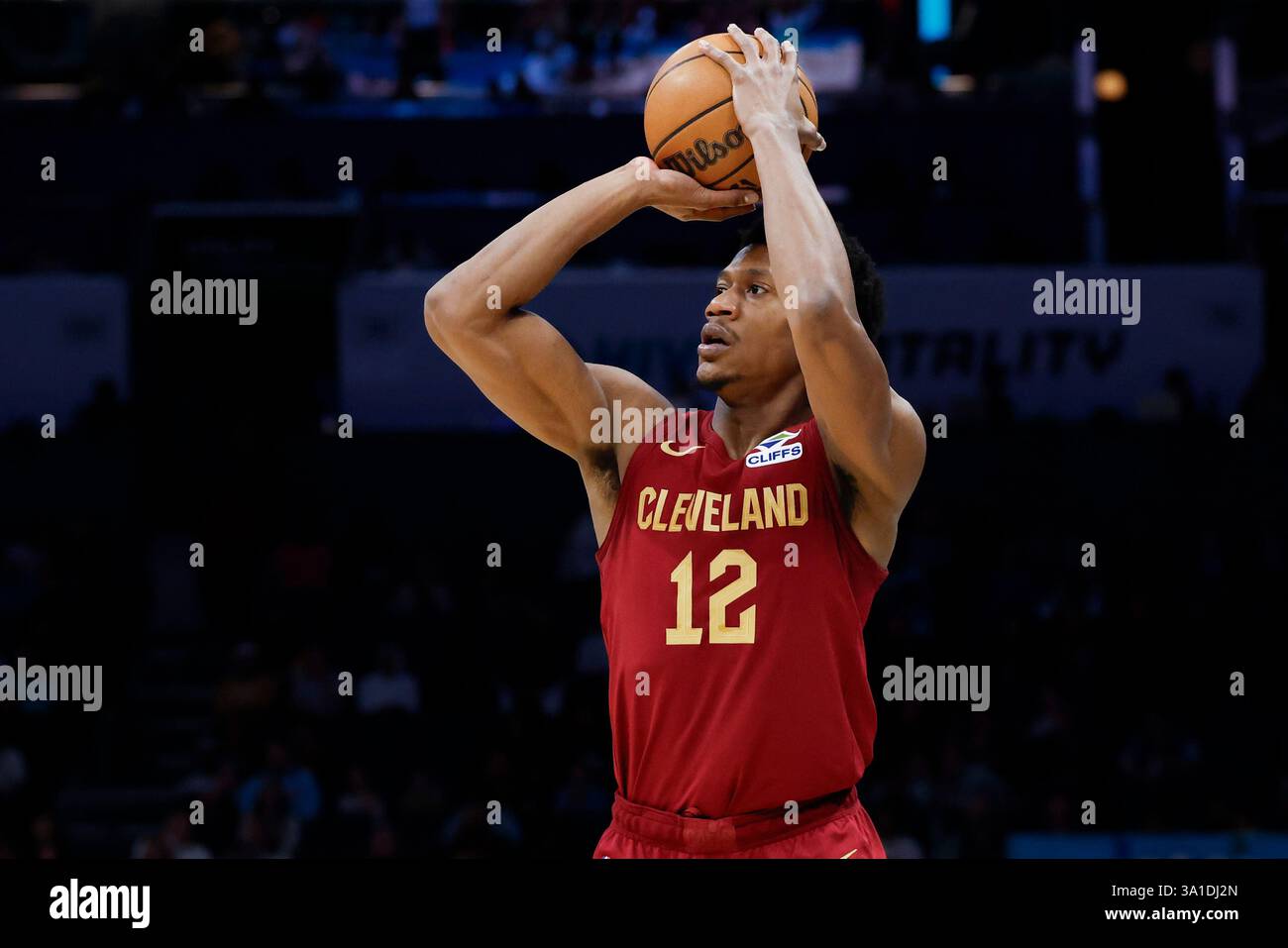 Cleveland Cavaliers forward De'Andre Hunter shoots during the first ...