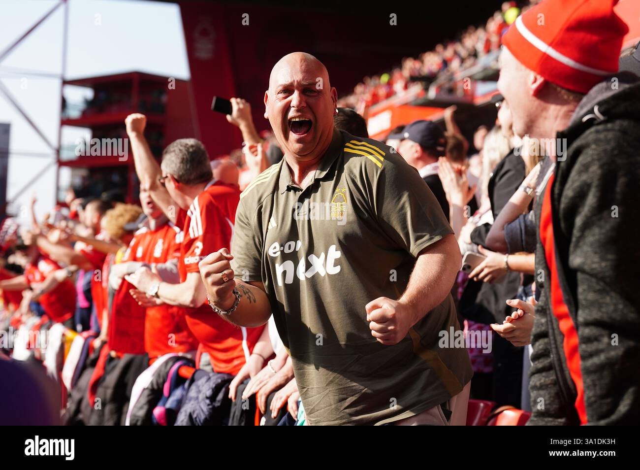 Nottingham Forest fans celebrate in the stands during the Premier ...