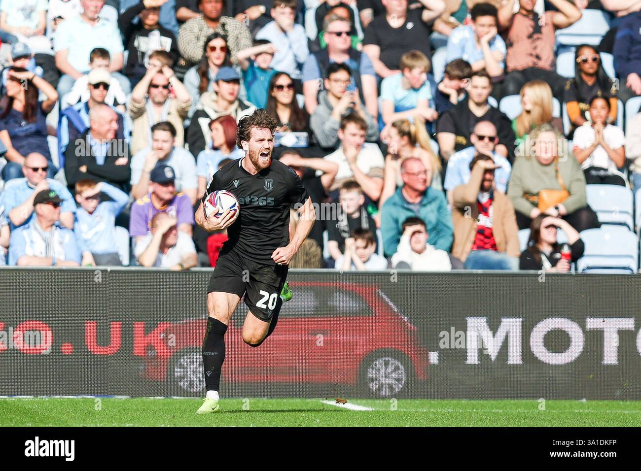 #20, Sam Gallagher of Stoke City celebrates his goal with the ball ...