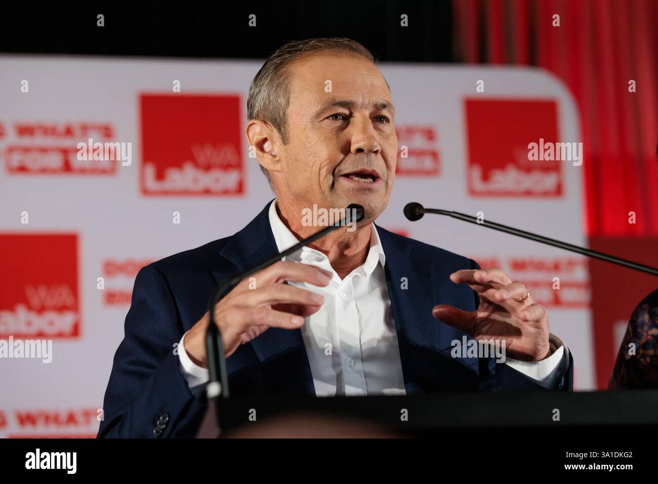 Western Australia Premier, Roger Cook speaks at the party's election ...