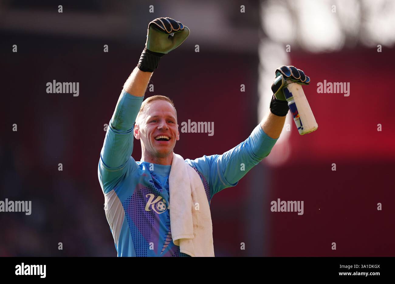 Nottingham Forest goalkeeper Matz Sels celebrates the win after the ...