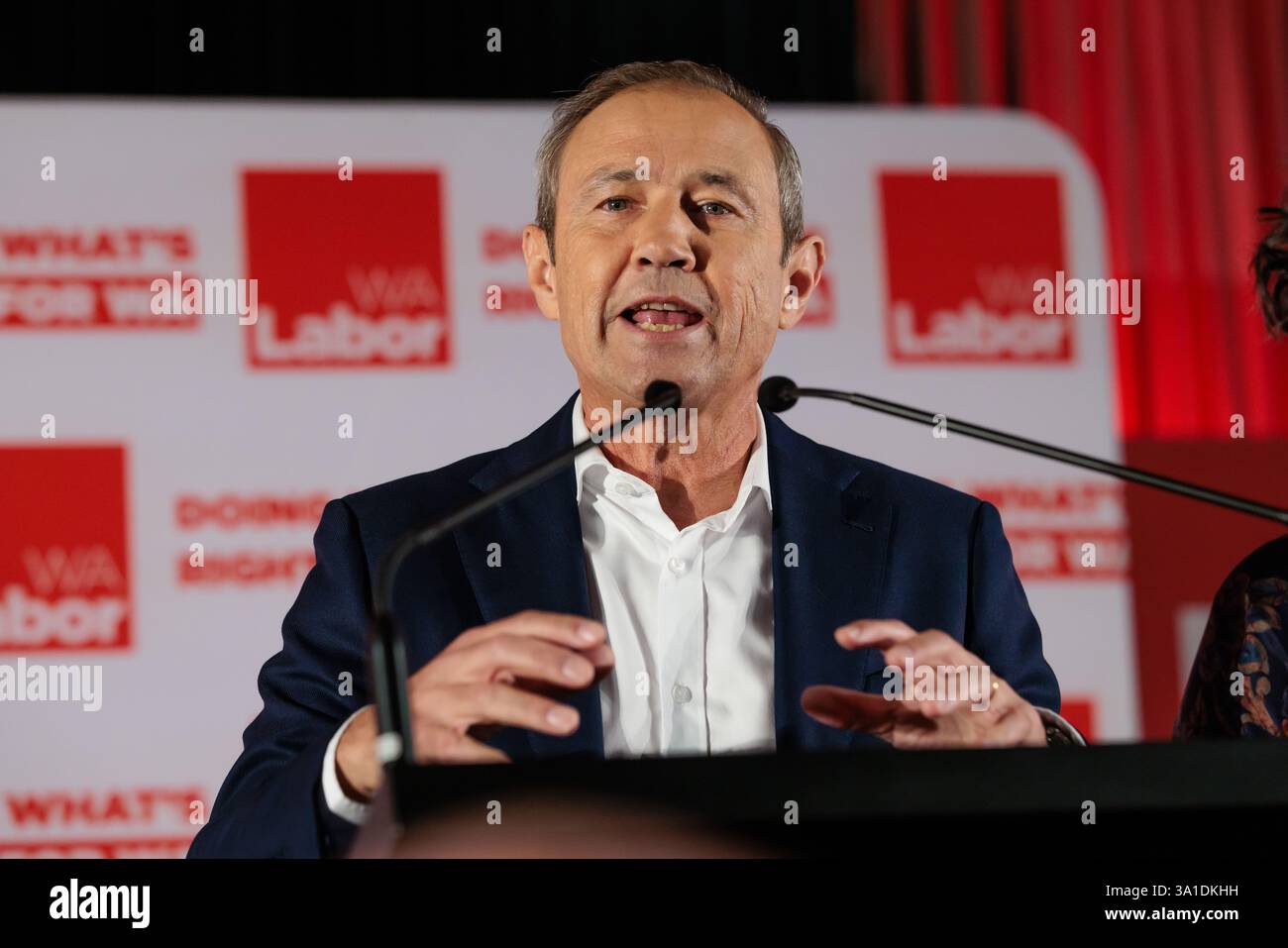 Western Australia Premier, Roger Cook speaks at the party's election ...