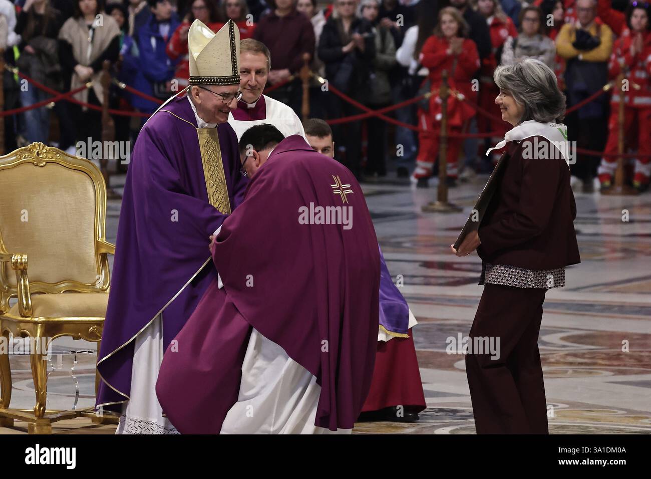 March 8, 2025 - Vatican City. Cardinal PIETRO PAROLIN celebrates mass ...