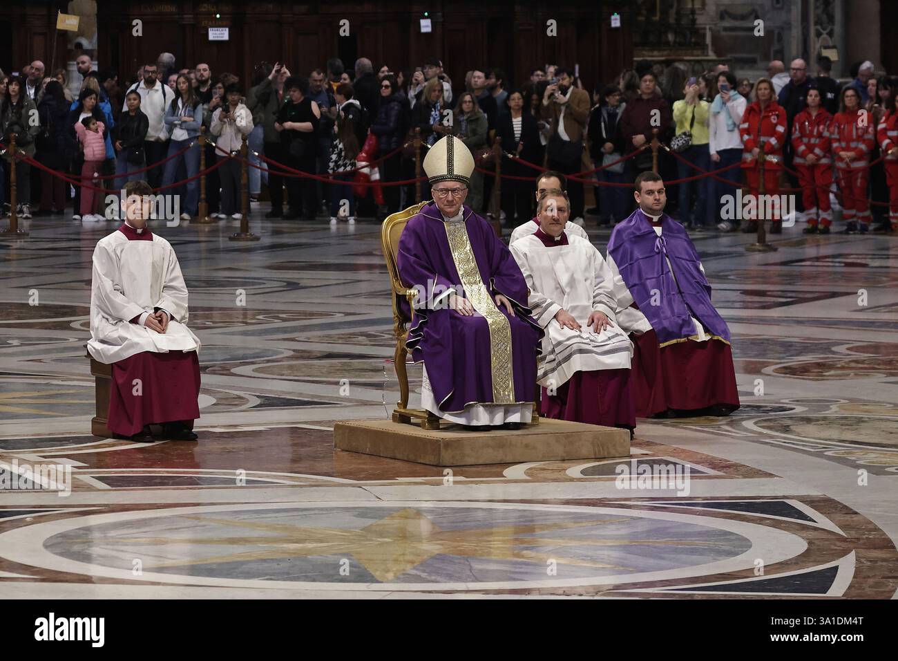 March 8, 2025 - Vatican City. Cardinal PIETRO PAROLIN celebrates mass ...