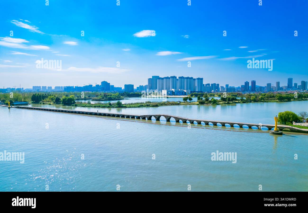 Urban environment of Baodai Bridge and Xiegang Bridge in Suzhou ...