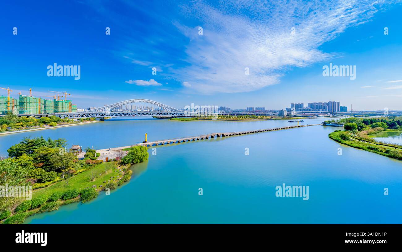 Urban environment of Baodai Bridge and Xiegang Bridge in Suzhou ...