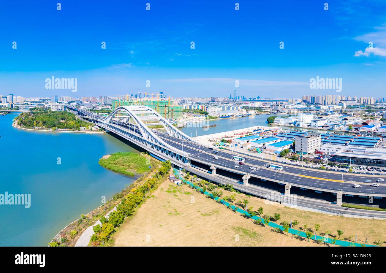 Urban environment of Baodai Bridge and Xiegang Bridge in Suzhou ...