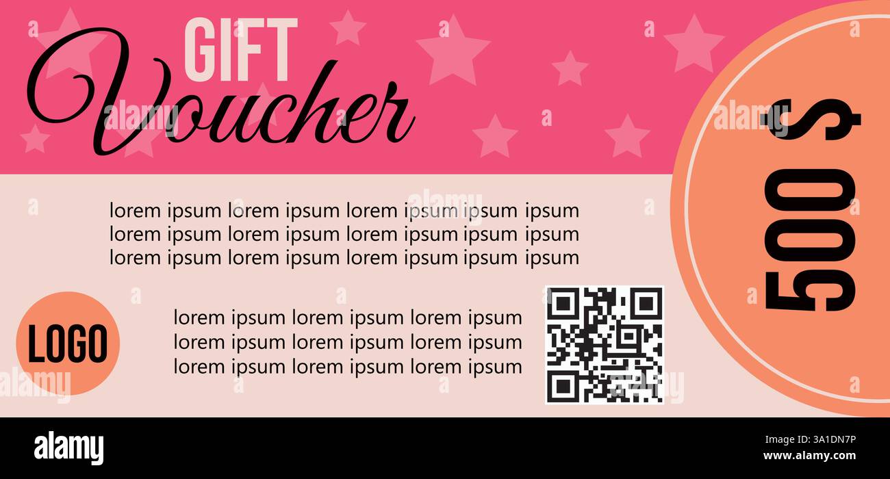 Gift voucher template. Suitable for cosmetics, clothing, cafe, children ...