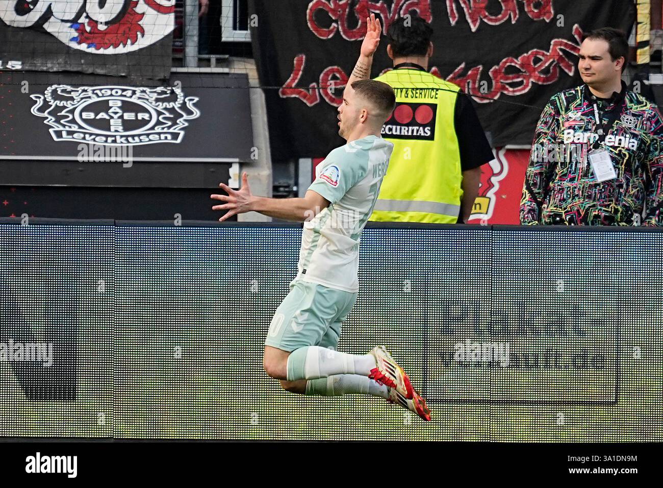 Bremen's Romano Schmid celebrates after scoring the opening goal during ...