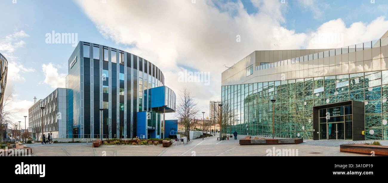 panorama modern newcastle university campus buildings, Helix Science ...