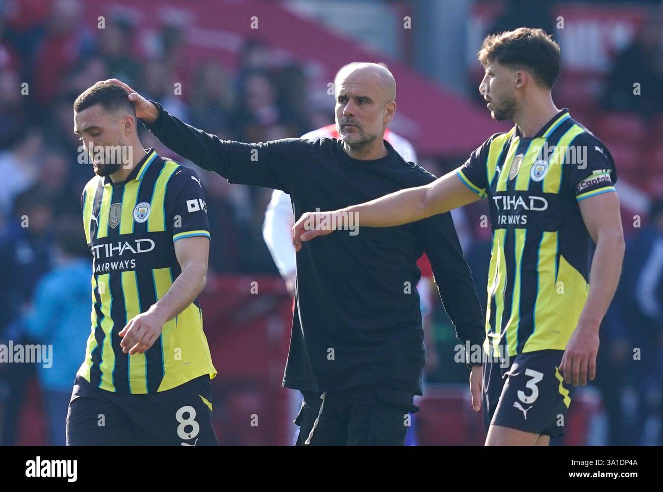 Nottingham, UK. 8th Mar, 2025. Josep Guardiola coach of Manchester City ...