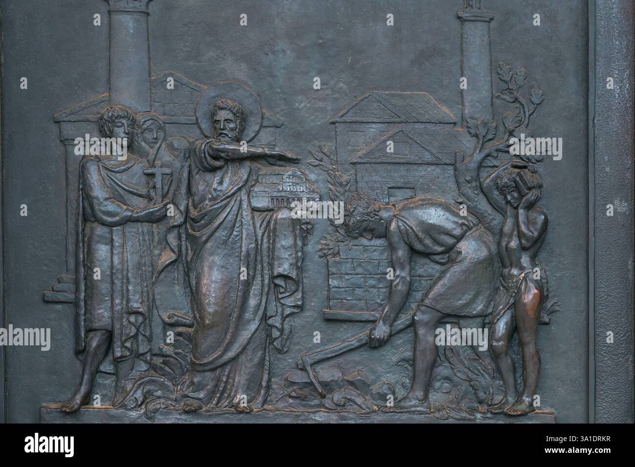 bronze bas-reliefs depicting life in ancient Rome Stock Photo - Alamy