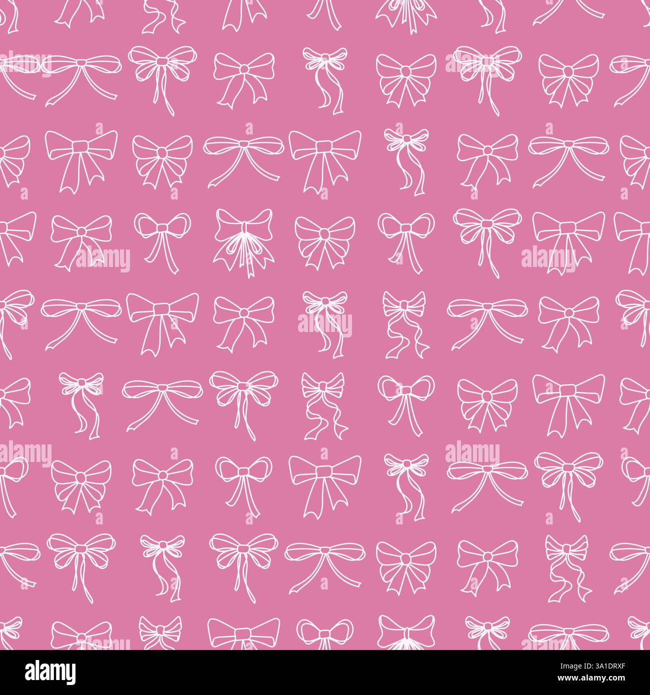 Seamless pattern with ribbon bows. Ballet, coquette core print. Hand ...