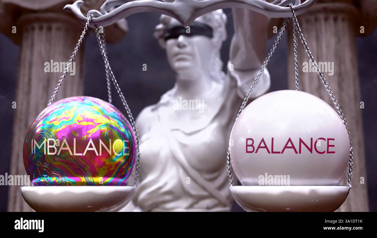 Imbalance or Balance as a choice, two options to choose from. Greek ...