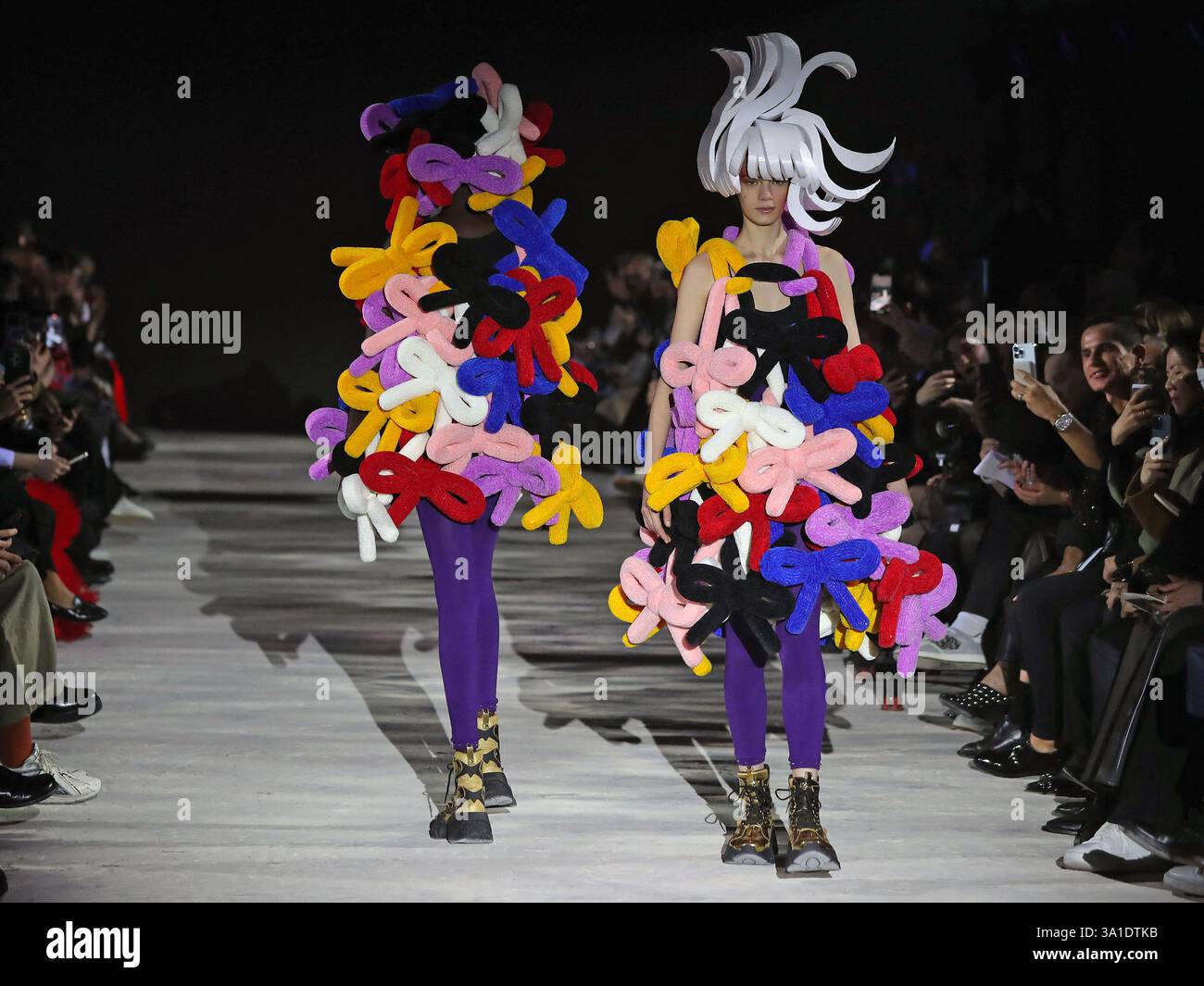Paris, France. 08th Mar, 2025. A model walks the runway during the Noir ...
