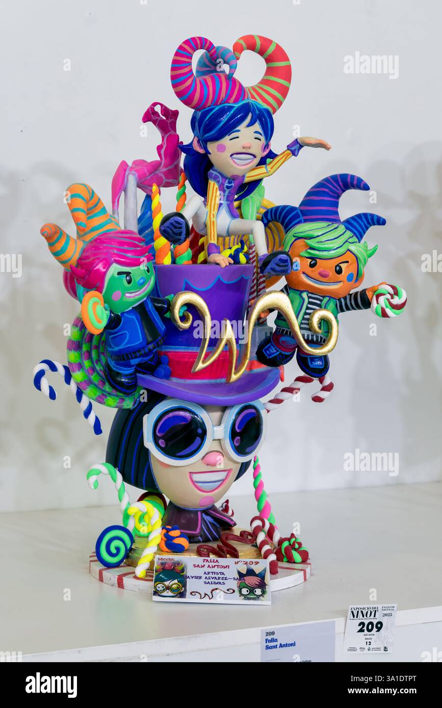Valencia, Spain - February 24, 2025: Ninots Fallas Valencia. Vibrant ...
