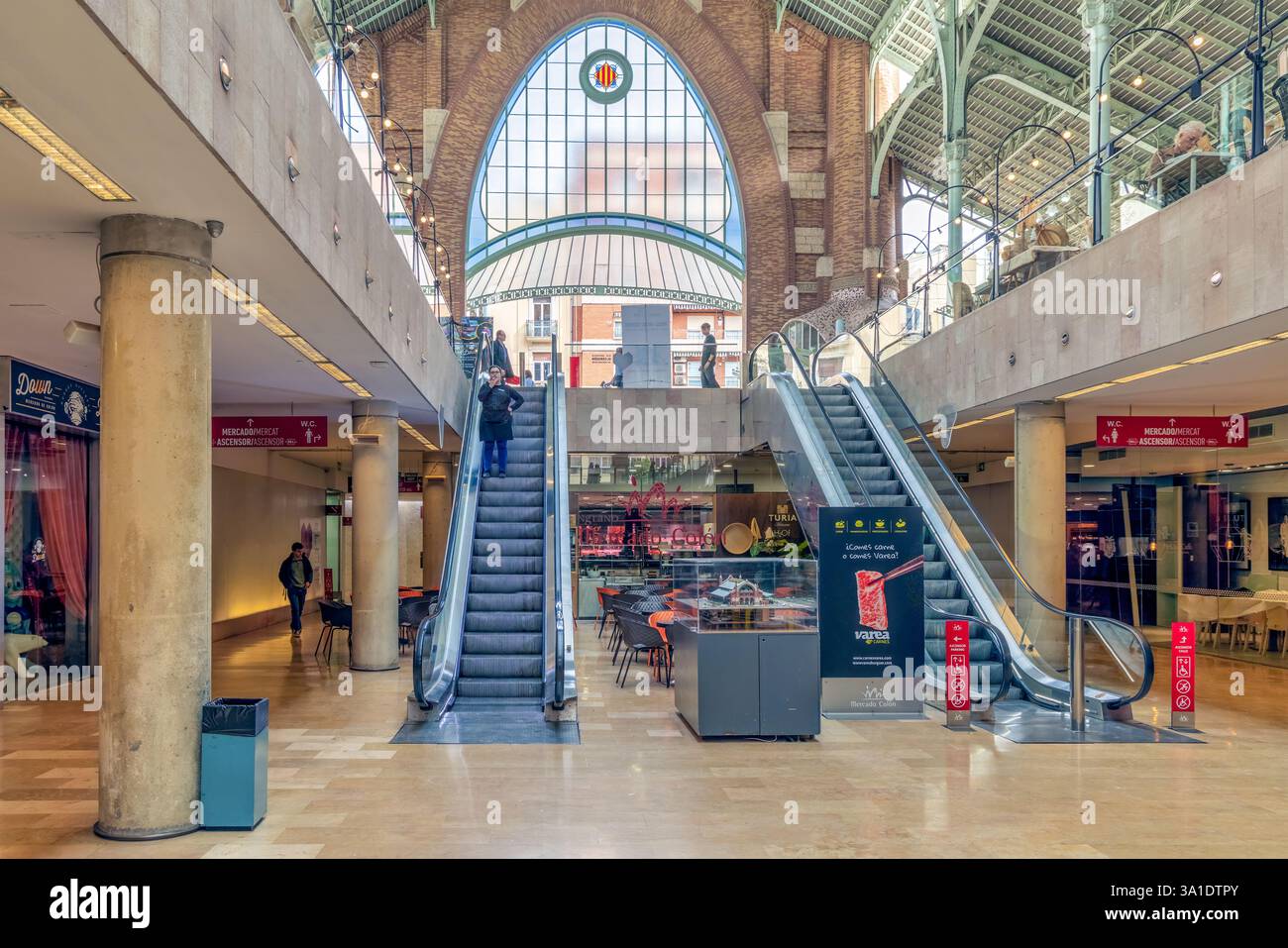 Valencia, Spain - February 24, 2025: Mercat de Colon, interior of a ...