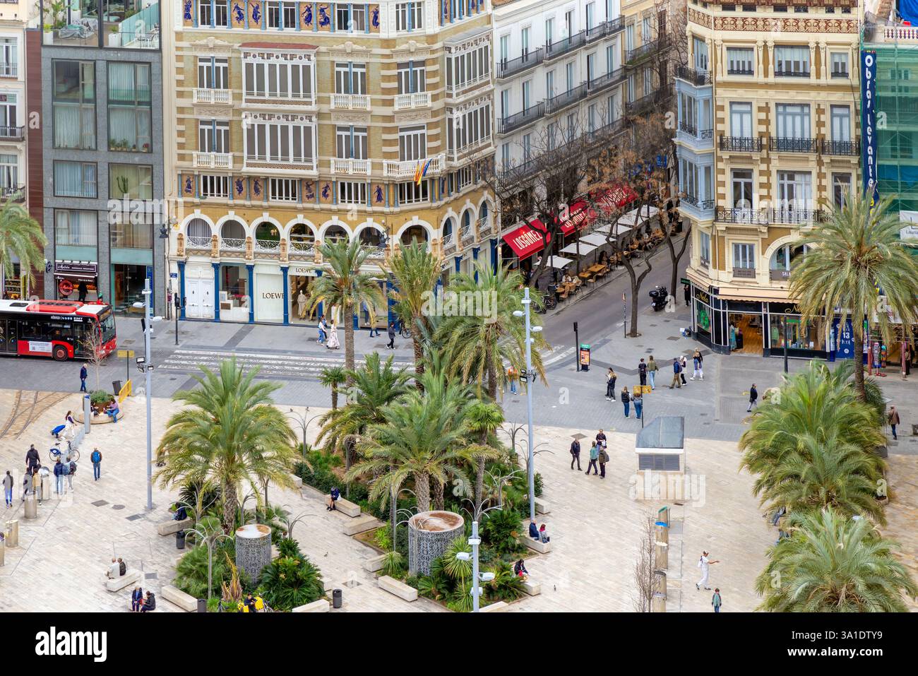 Valencia, Spain - February 25, 2025: Plaza de la Reina, City Square ...