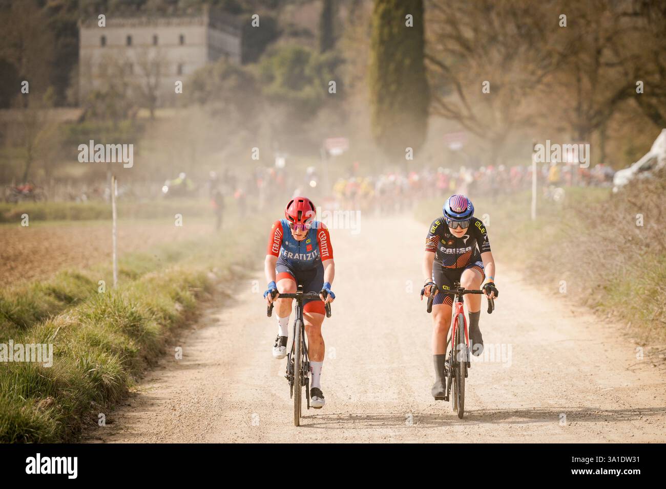Riders in action during the 11th edition of the Strade Bianche Women ...