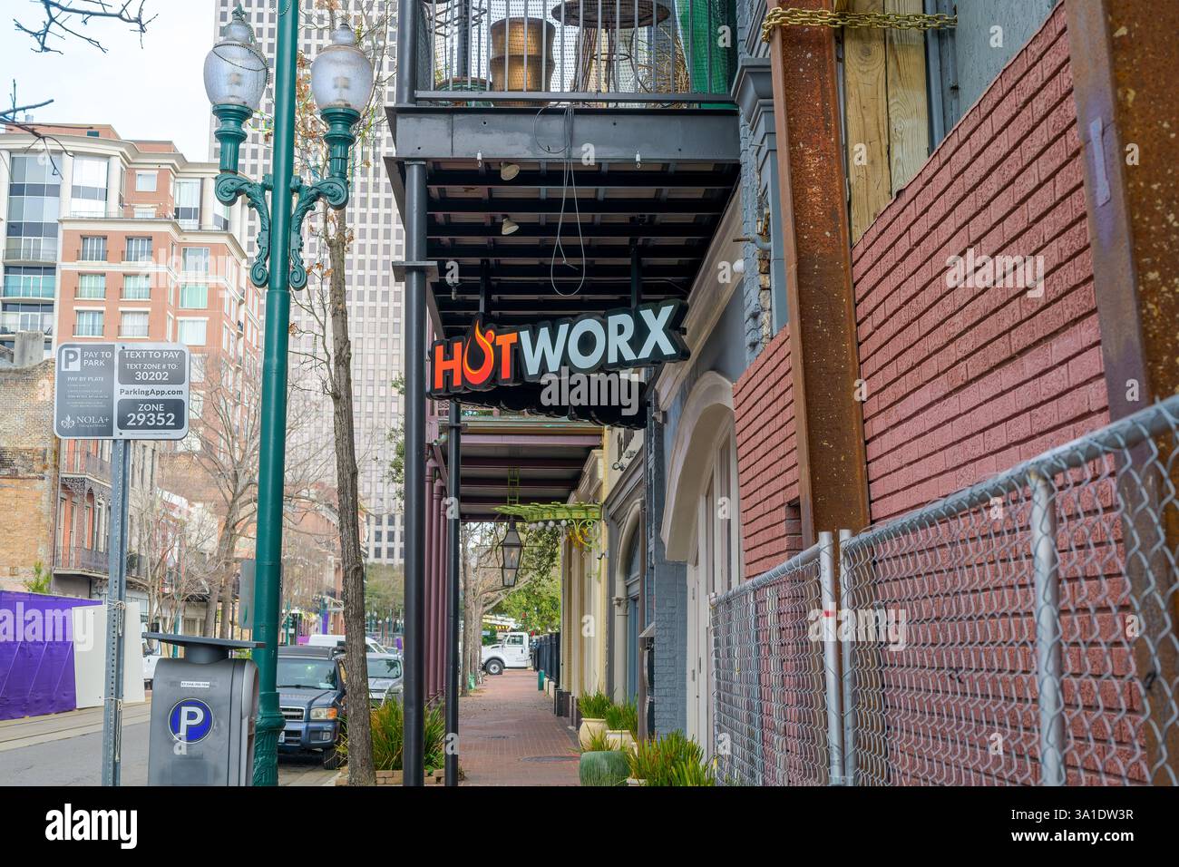 New Orleans, LA, USA - February 7, 2025: Hotworx fitness studio on St. Charles Avenue in the ...