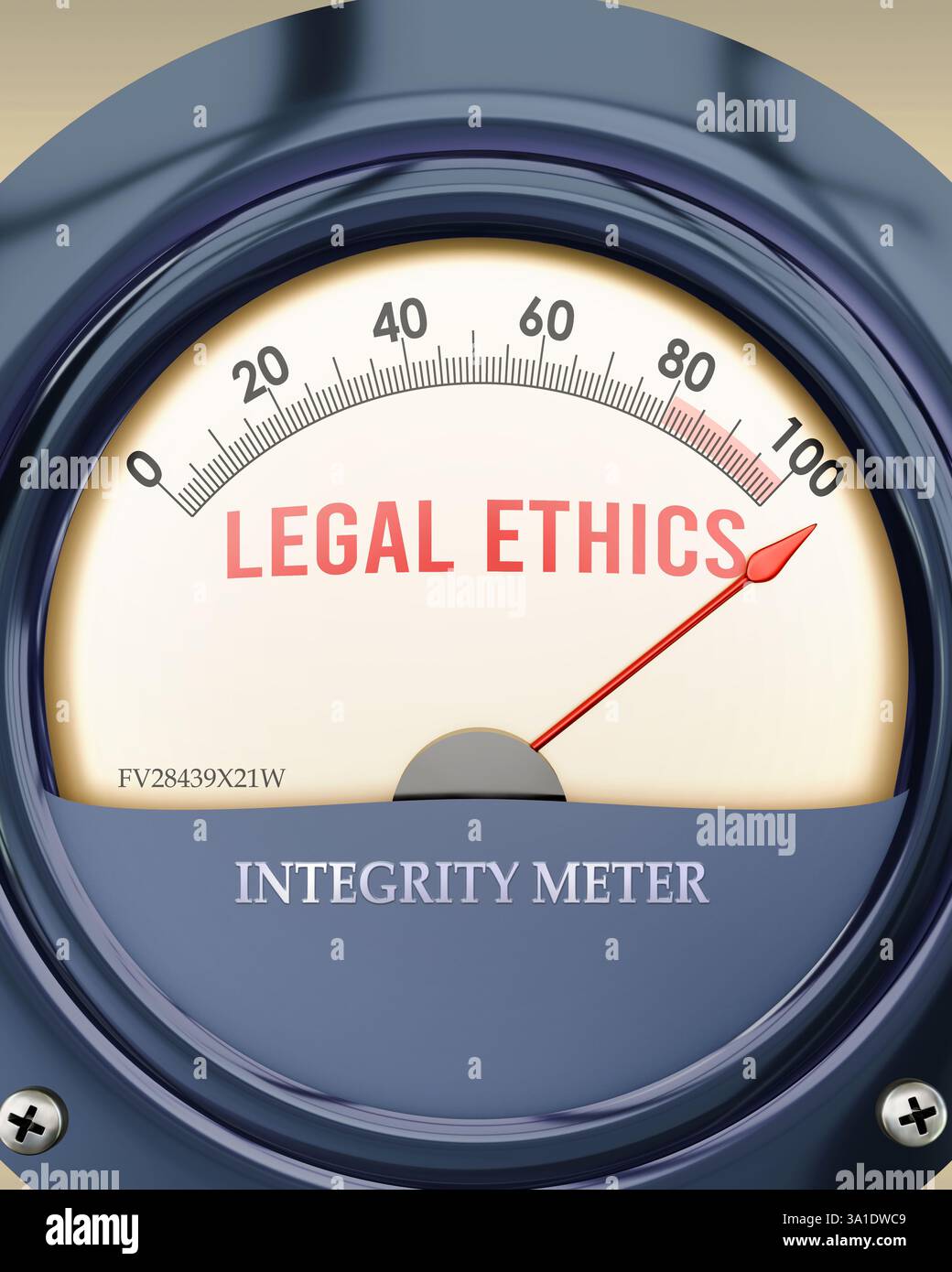 Legal Ethics and Integrity Meter that is hitting a full scale, showing ...