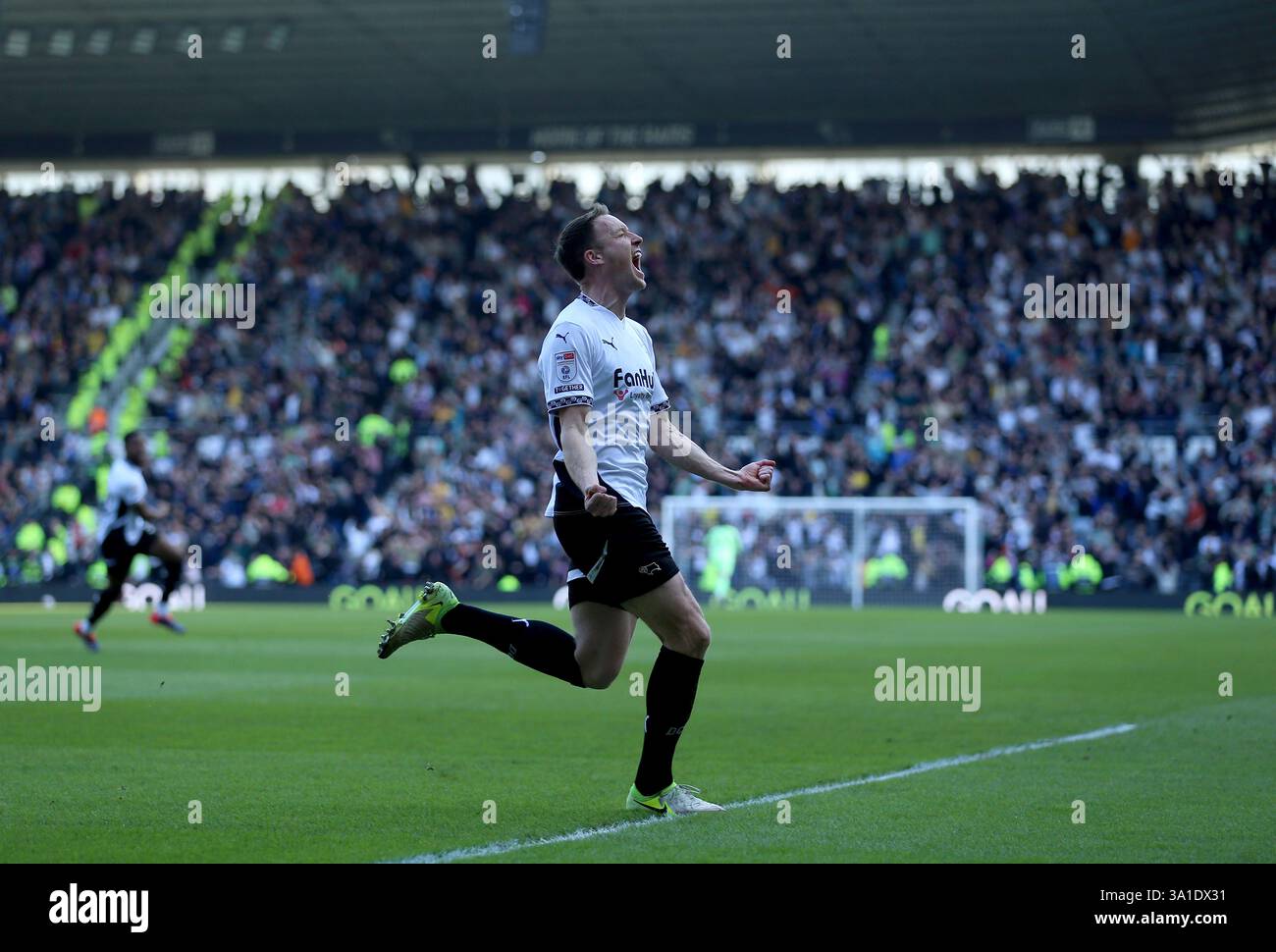 Derby County's Craig Forsyth celebrates after scoring his sides first ...