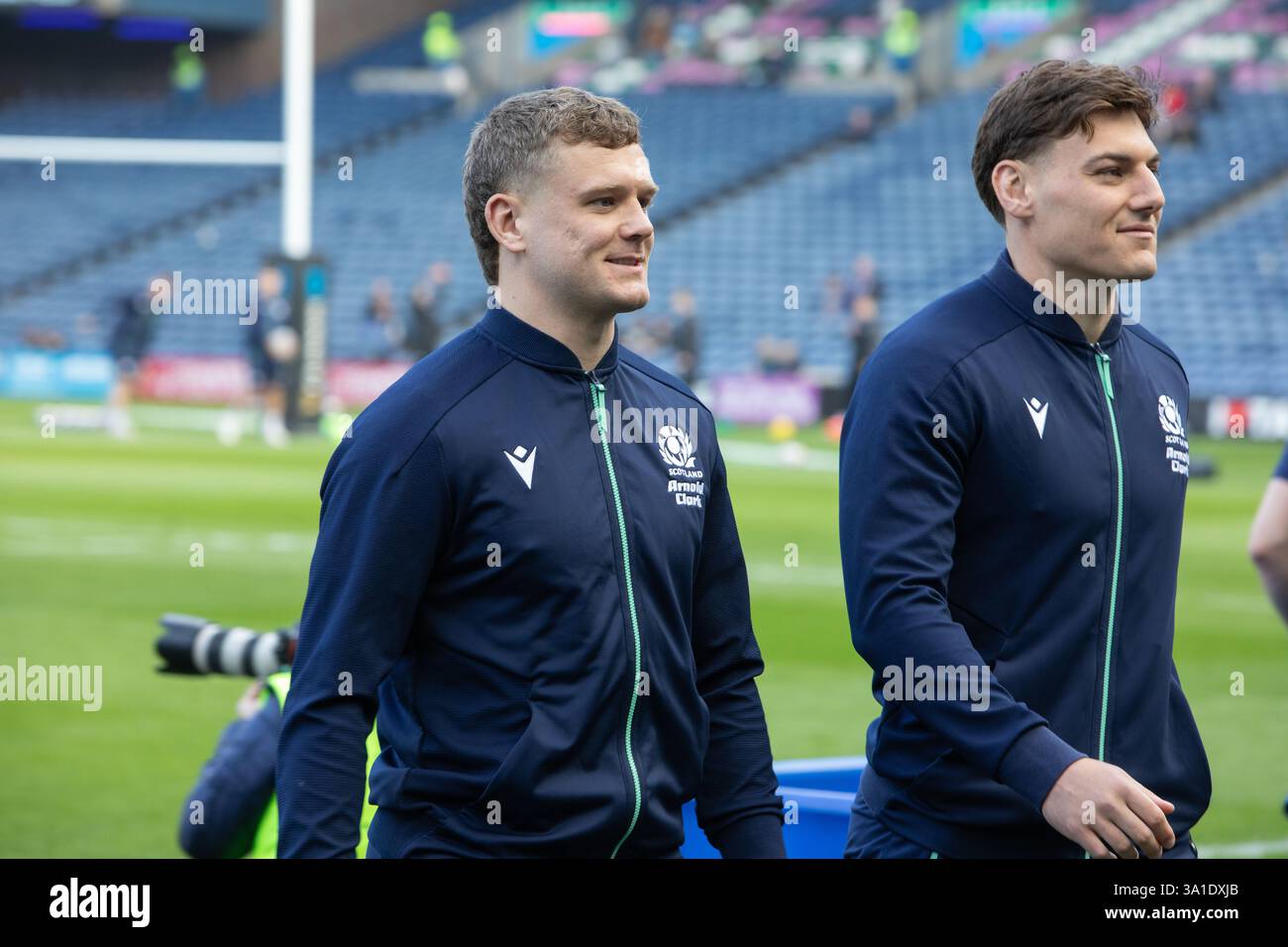 Edinburgh, UK, 8th Mar 2025 - Darcy Graham looks relaxed shortly after ...