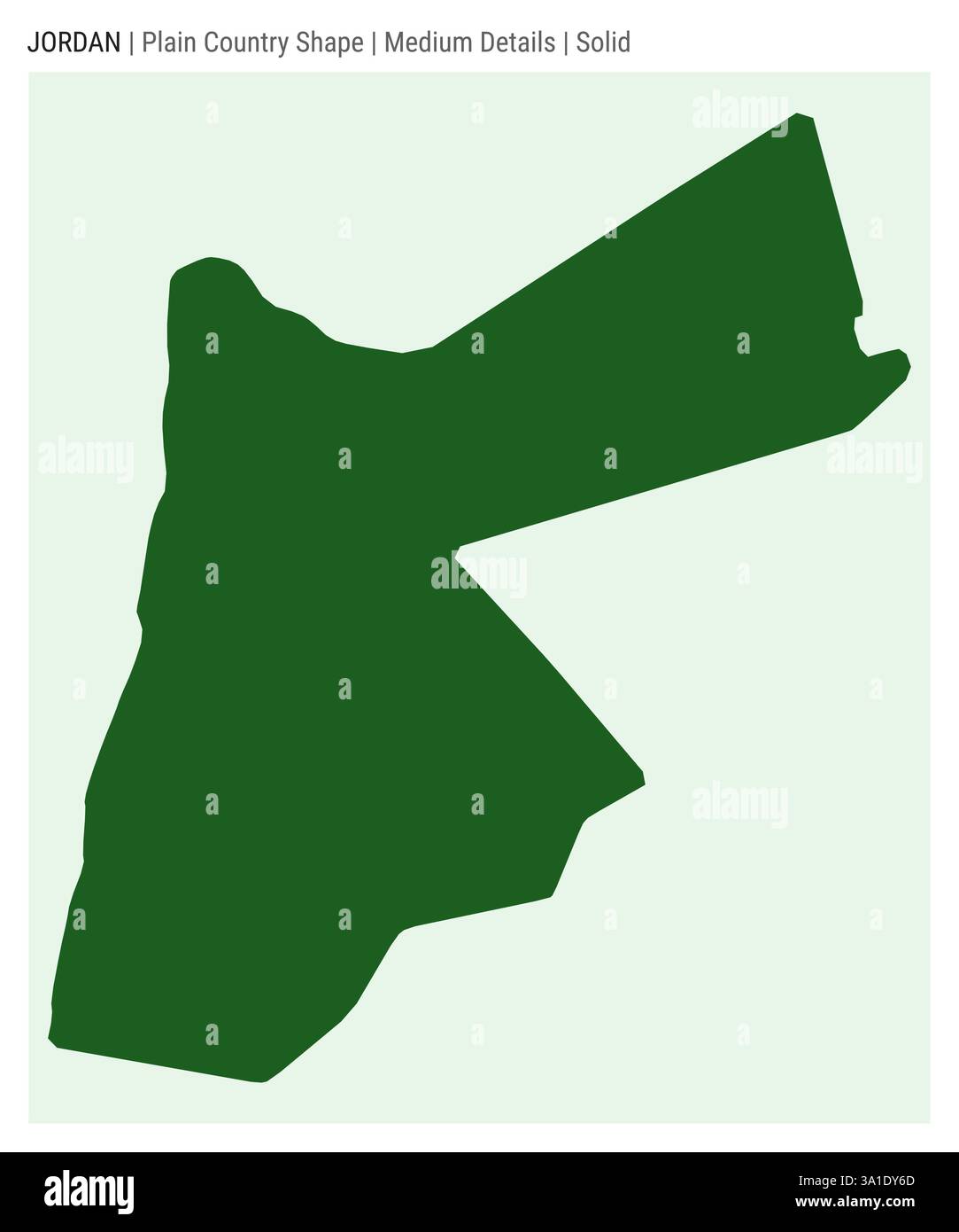 Jordan plain country map. Medium details. Solid style. Shape of Jordan. Vector illustration ...