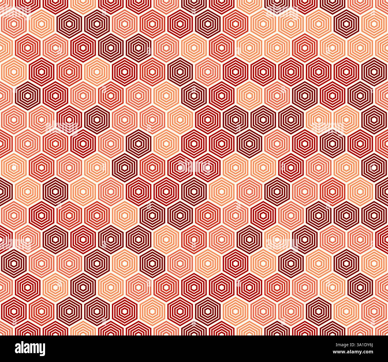 Background with Hexagon Pattern. Hexagon stacked mosaic background. Red color tones. Hexagon ...