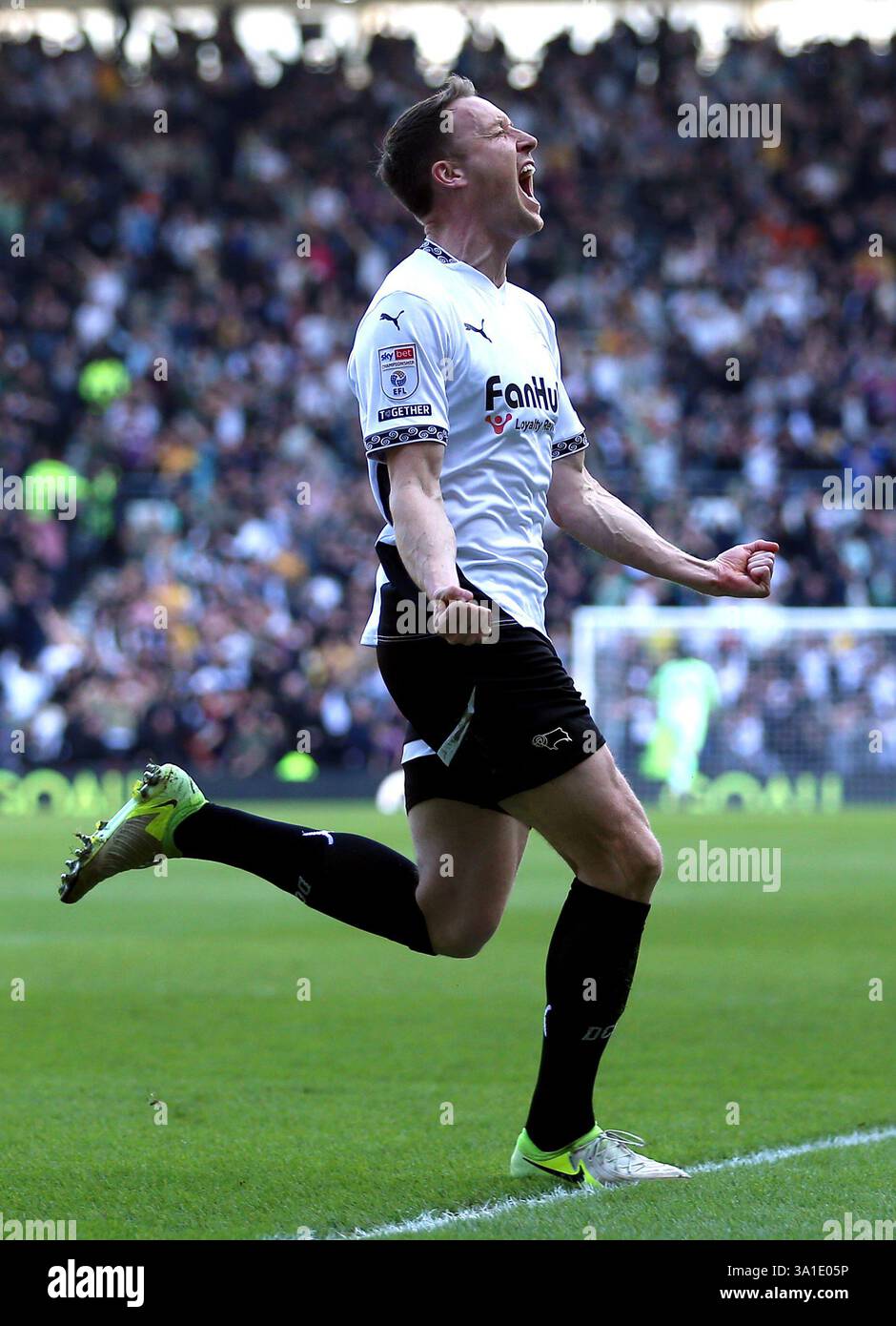 Derby County's Craig Forsyth celebrates after scoring his sides first ...