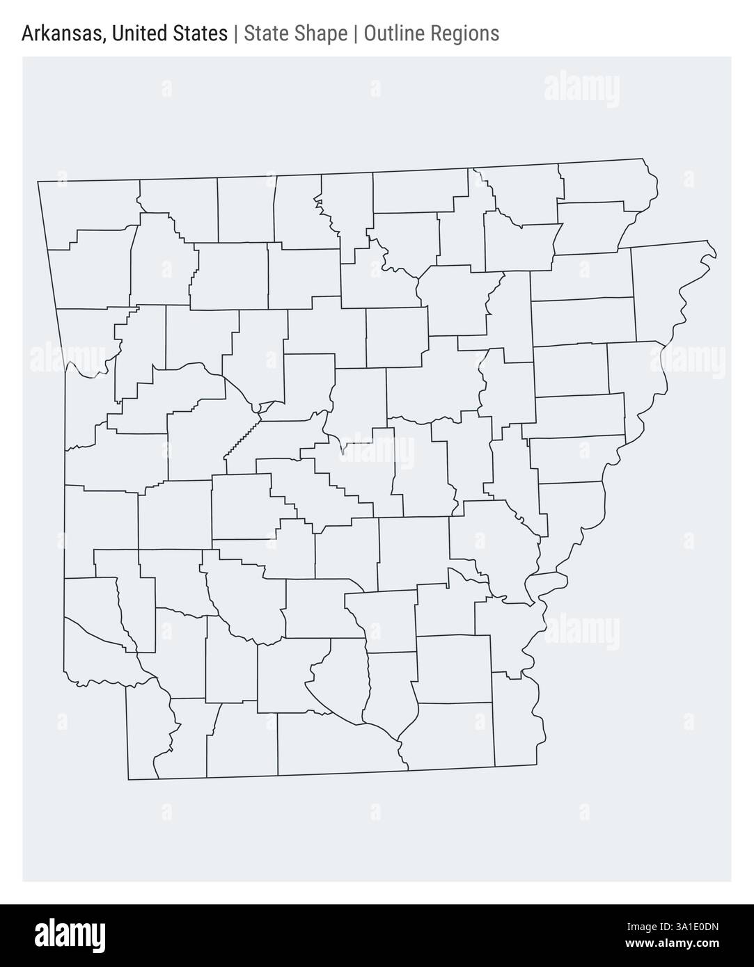 Arkansas, United States. Simple vector map. State shape. Outline ...