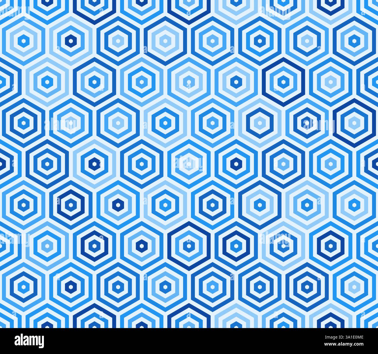 Vector background. Stacked hexagon bold mosaic cell. Blue color tones. Hexagonal cells. Tileable ...