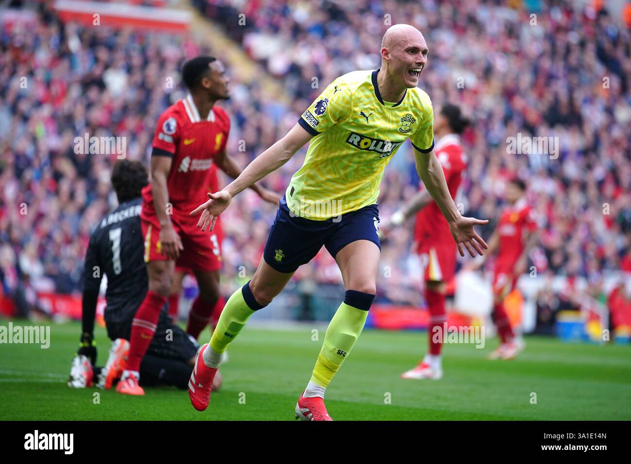 Southampton's Will Smallbone celebrates scoring their side's first goal ...