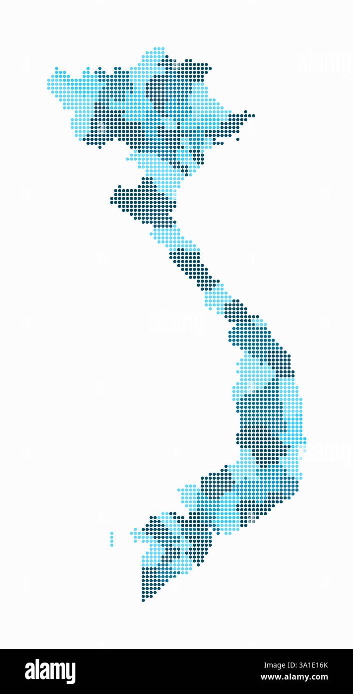 Vietnam dotted map. Digital style map of the country on white ...