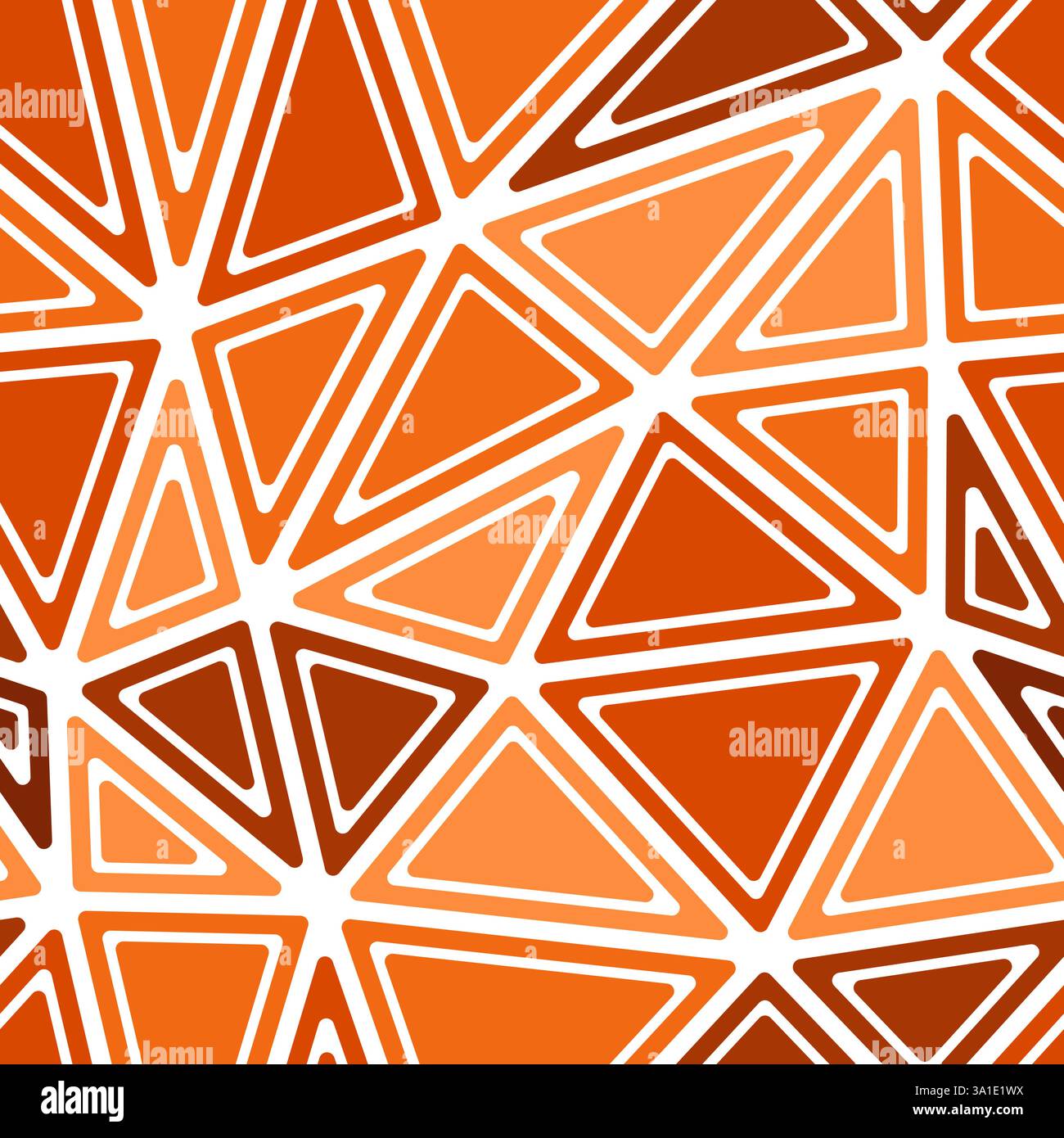 Geometric pattern. Rounded solid shapes in frames. Big triangles size. Monotone style ...