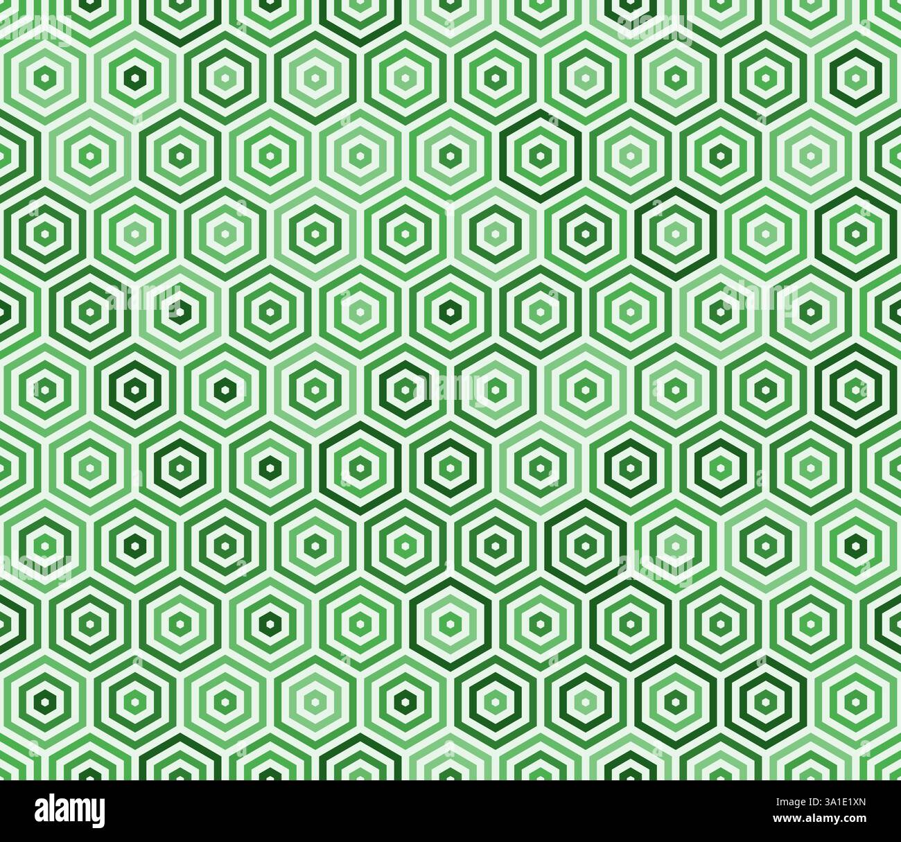 Geometric pattern. Stacked hexagon bold mosaic cell. Green color tones. Hexagonal shapes ...