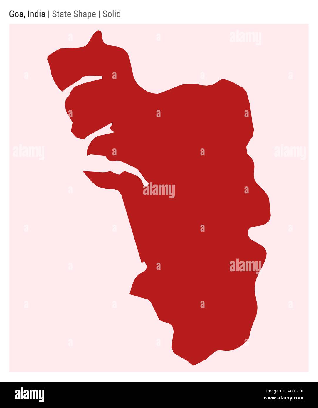 Goa, India. Simple vector map. State shape. Solid style. Border of Goa ...