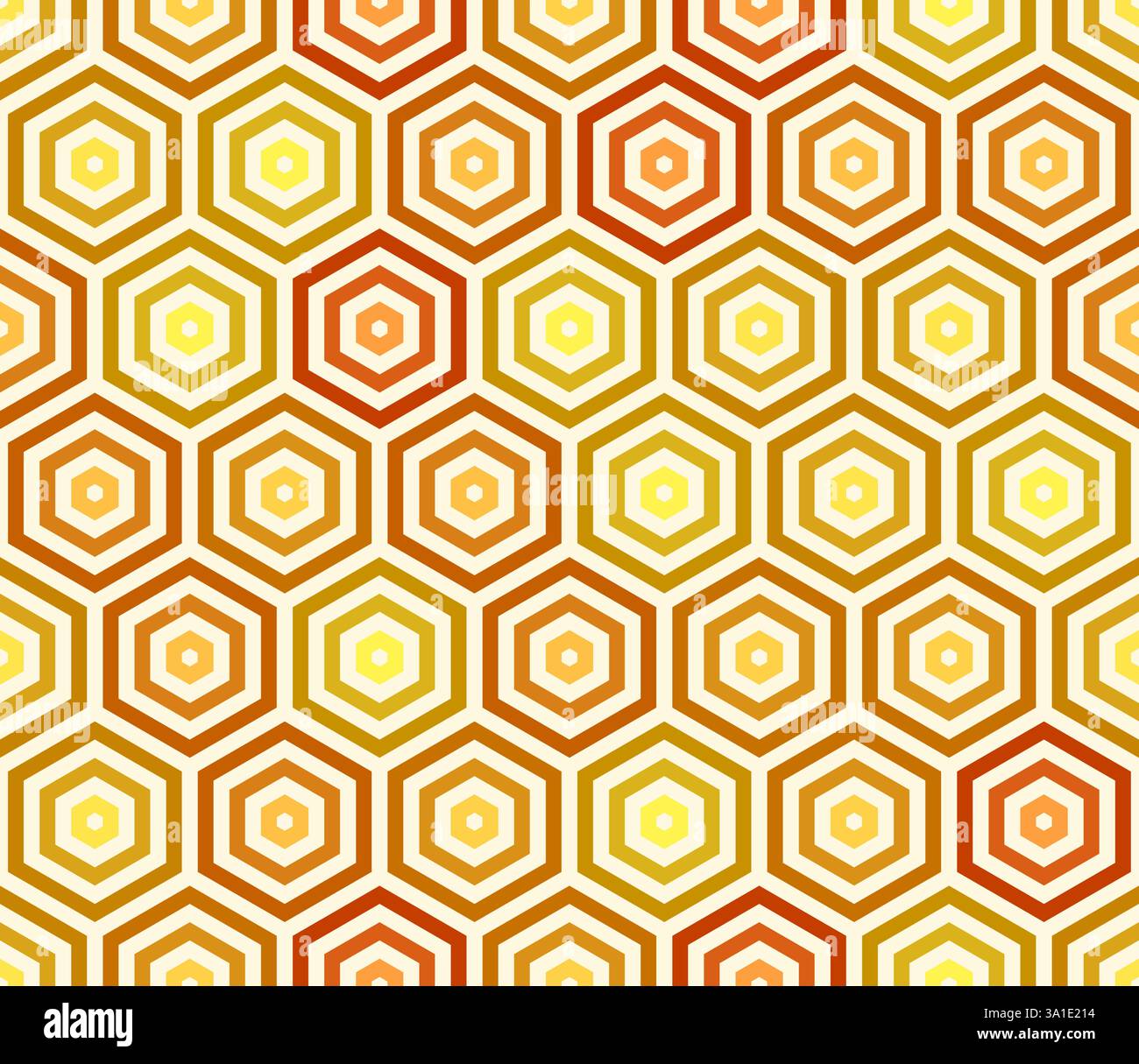 Vector background. Orange color tones gradients. Stacked hexagon bold mosaic cell. Large hexagon ...