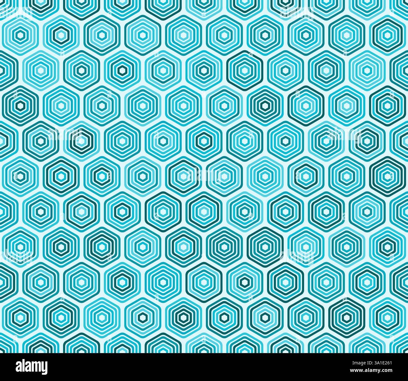 Mosaic background. Bold rounded stacked hexagons mosaic pattern. Cyan color tones. Hexagonal ...