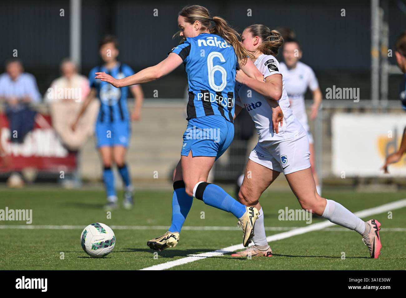 Aalter, Belgium. 08th Mar, 2025. Lara Kristin Pedersen (6) of Club YLA ...