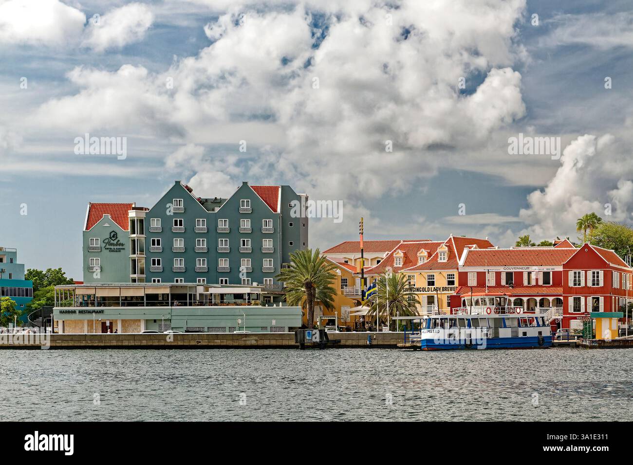 harbor scene, buildings, boat, colorful architecture, water, marine ...