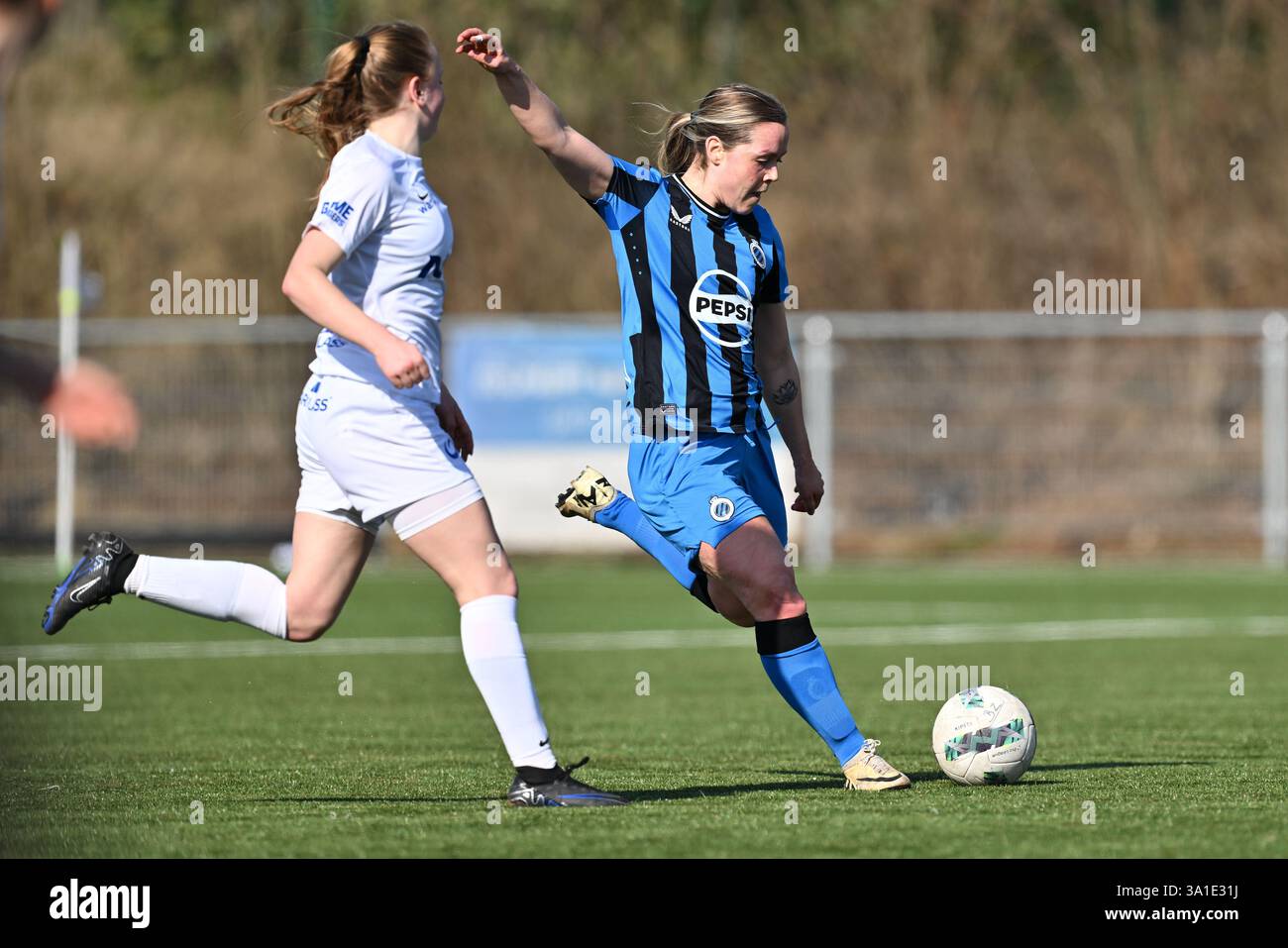 Aalter, Belgium. 08th Mar, 2025. Lara Kristin Pedersen (6) of Club YLA ...