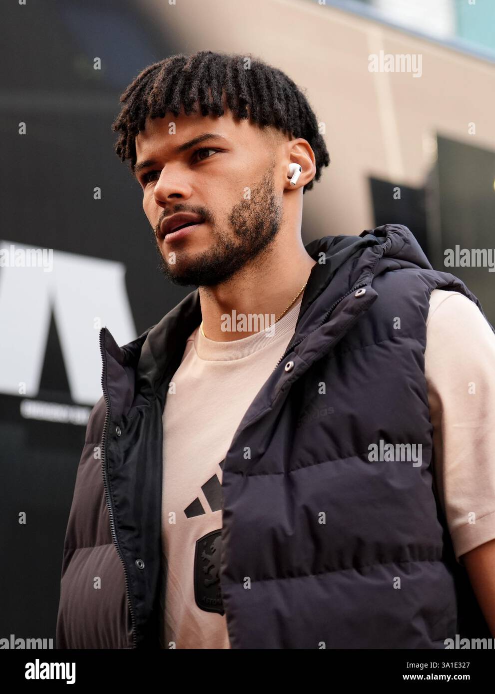 Aston Villa's Tyrone Mings arrives at the ground ahead of the Premier ...