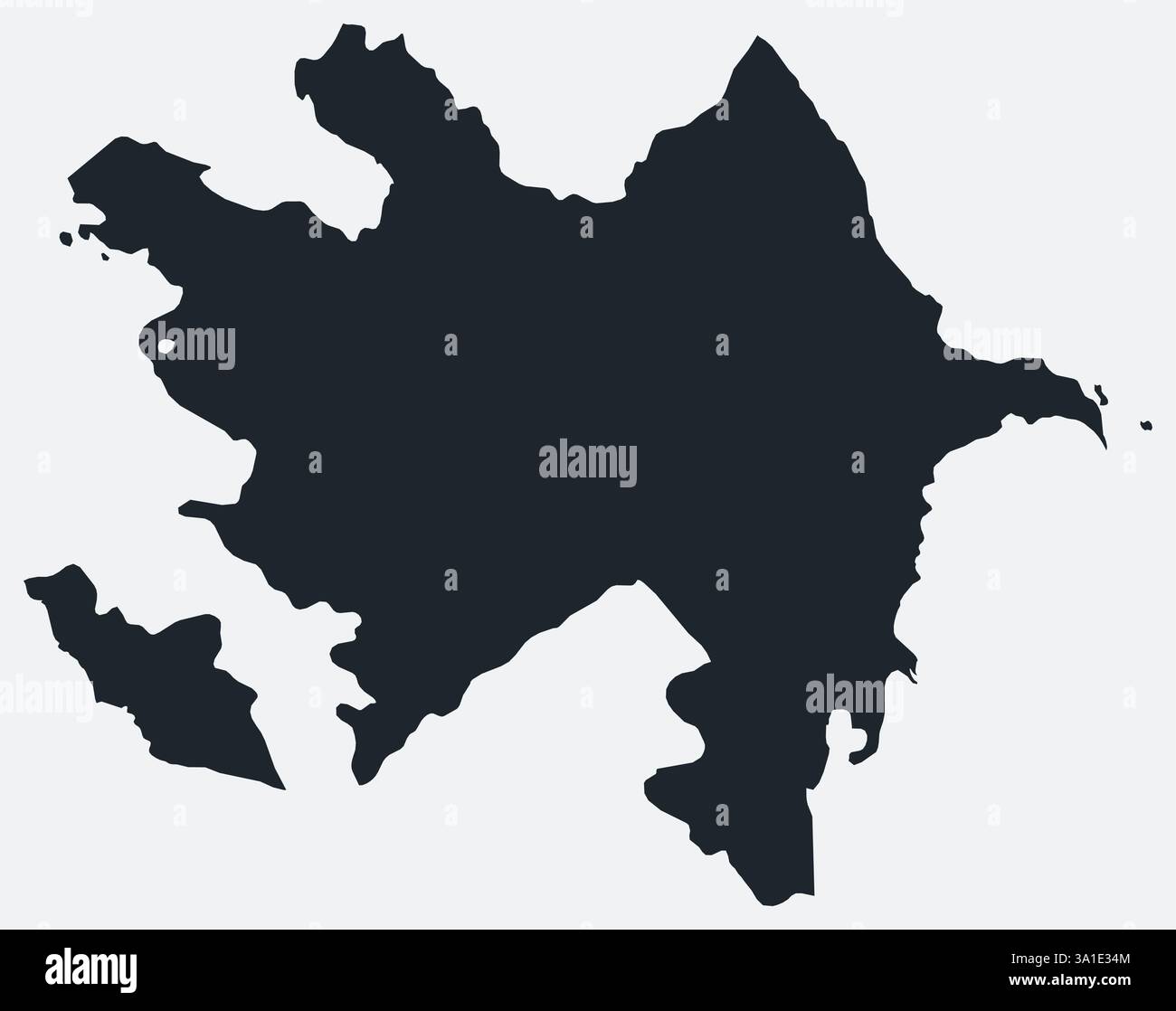 Azerbaijan map. Just a simple border map. Shape of the country. Flat ...