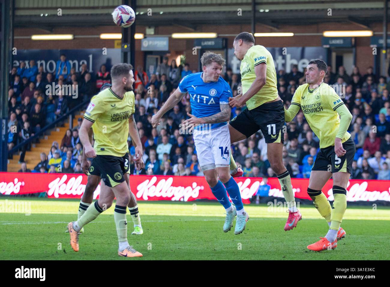 Miles Leaburn #11 of Charlton Athletic F.C.clears the area during the ...