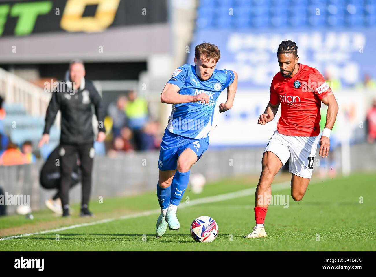 Archie Collins (4 Peterborough United) goes forward during the Sky Bet ...