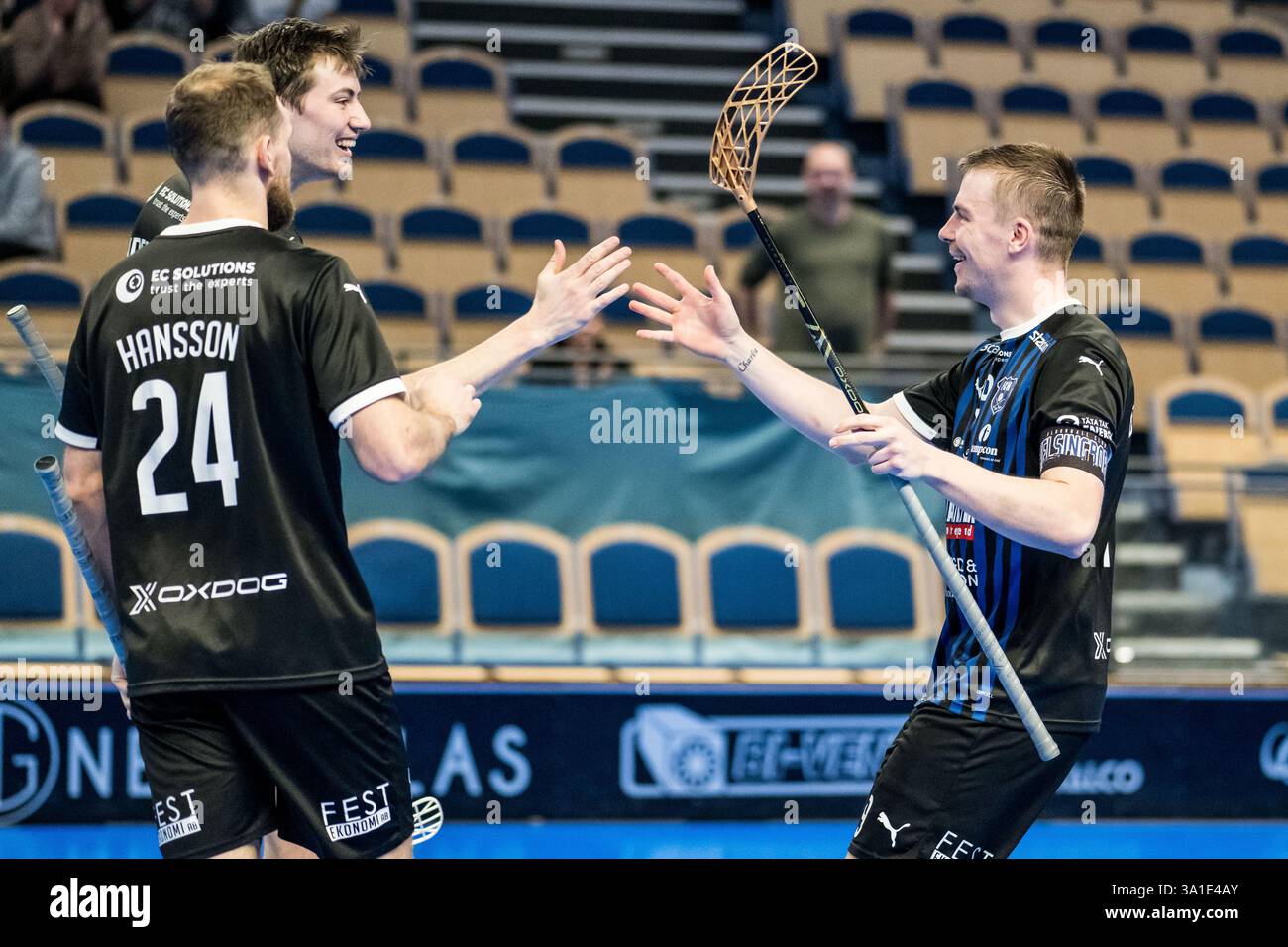 Helsingborg, Sverige. 08th Mar, 2025. 250308 Helsingborgs Christoffer Andersson och Linus ...