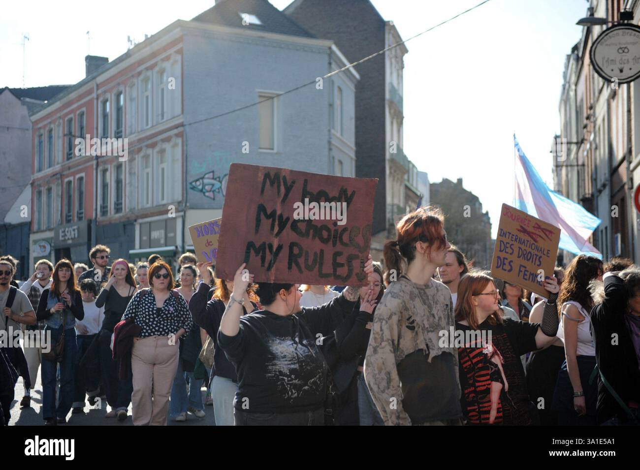 Lille, France. 08th Mar, 2025. International Women's Day demonstration ...