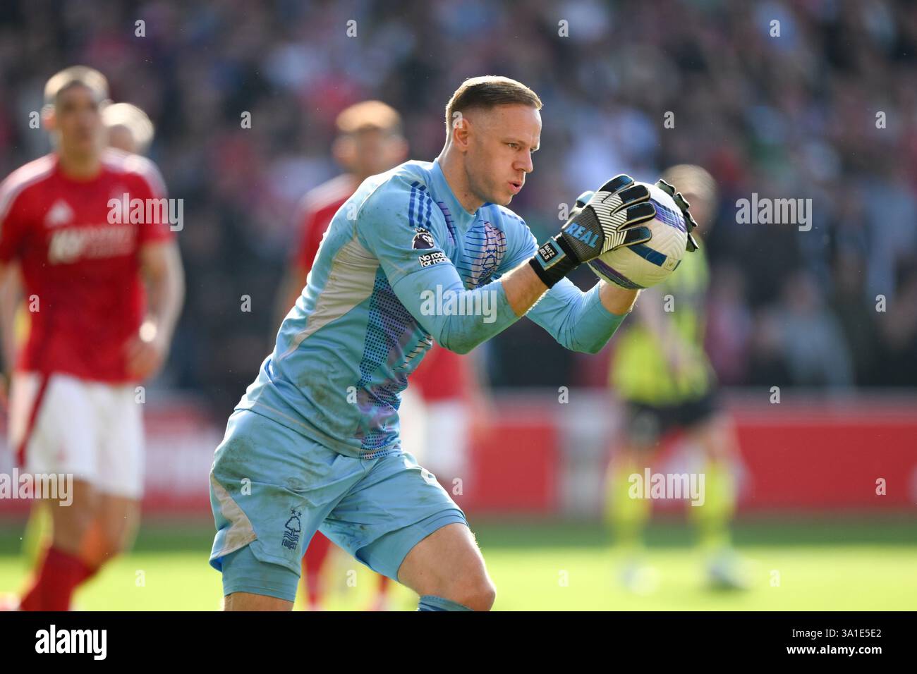 Nottingham, UK. 8th Mar 2025. Matz Sels, Nottingham Forest goalkeeper ...